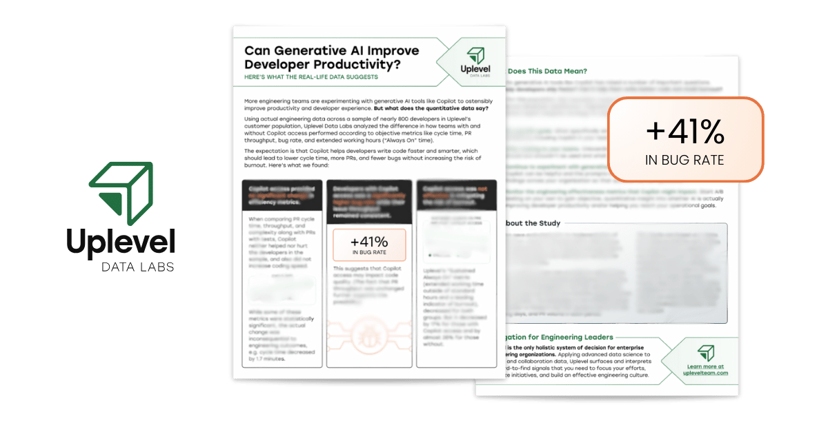 Gen AI for Coding Research Report | Uplevel Data Labs